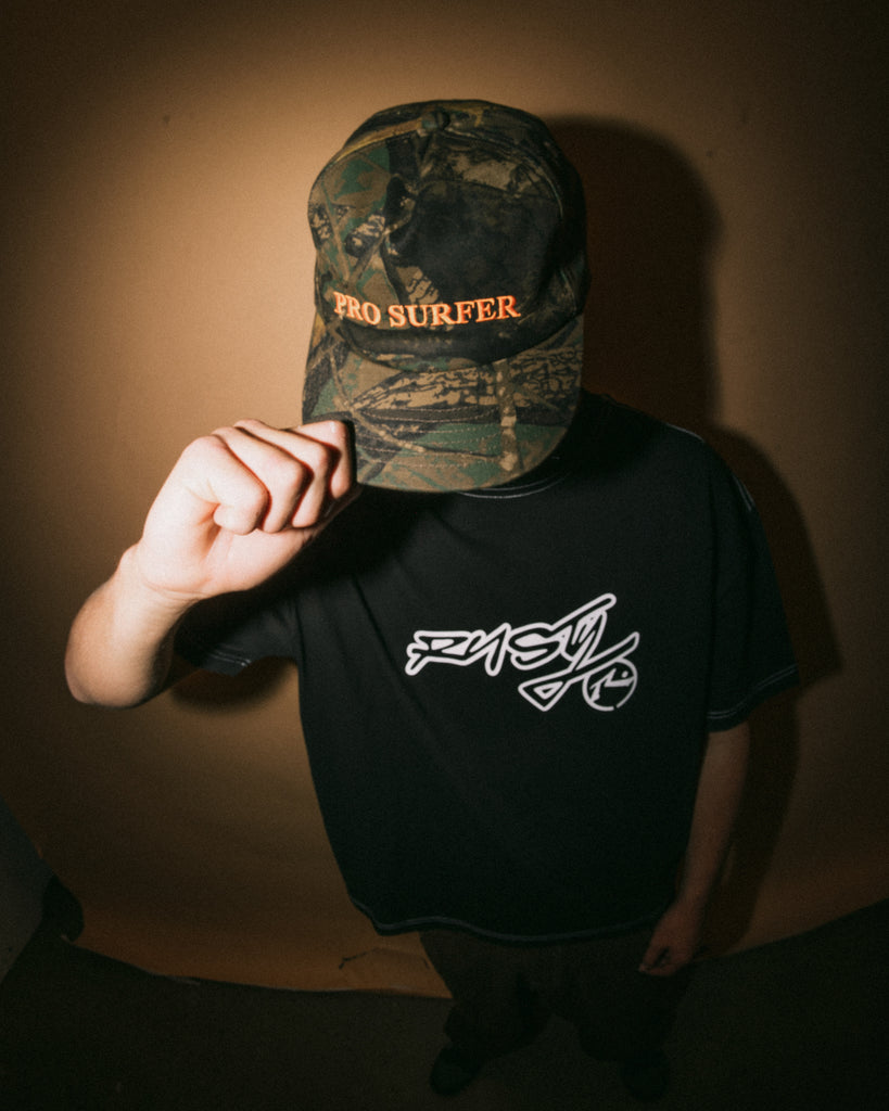Rusty | Pro Surfer Camo Snapback Cap - Size: OSFM, Grey, 100% Cotton Camo