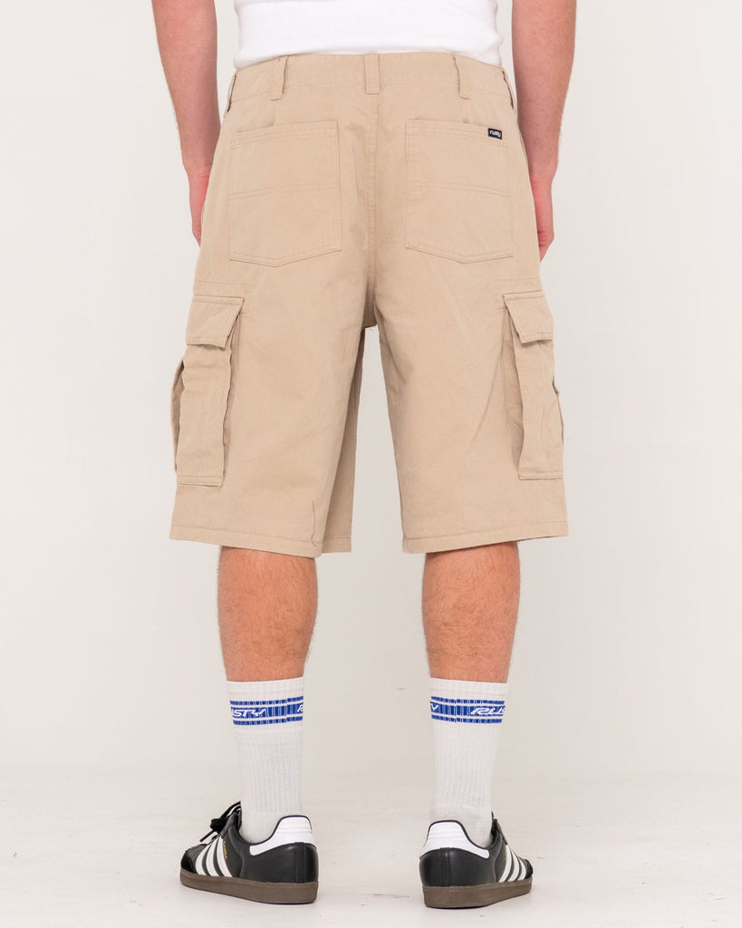 Rusty | Mens Commando 23" Baggy Cargo Short - Size: 30, Brown, 100% ...
